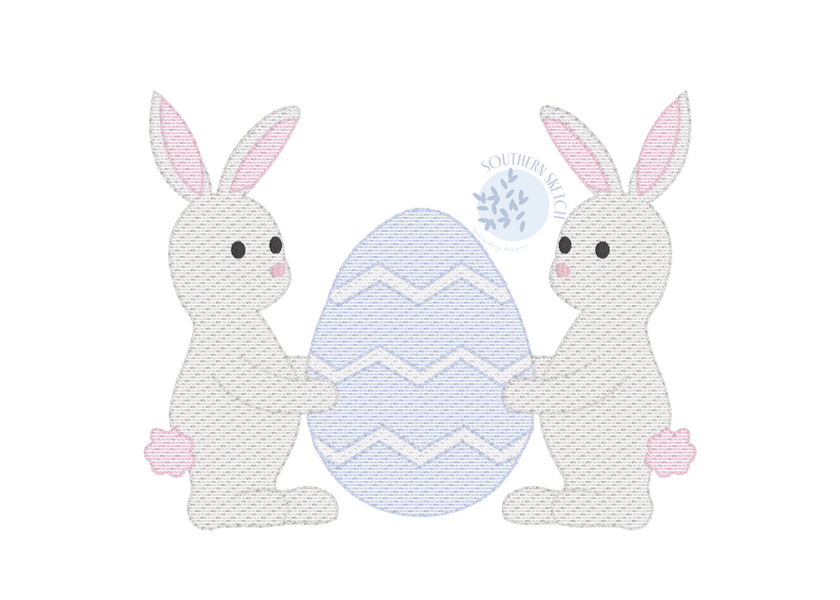 Easter Egg Bunny Boy Girl Spring Bunnies Machine Embroidery Design File ...