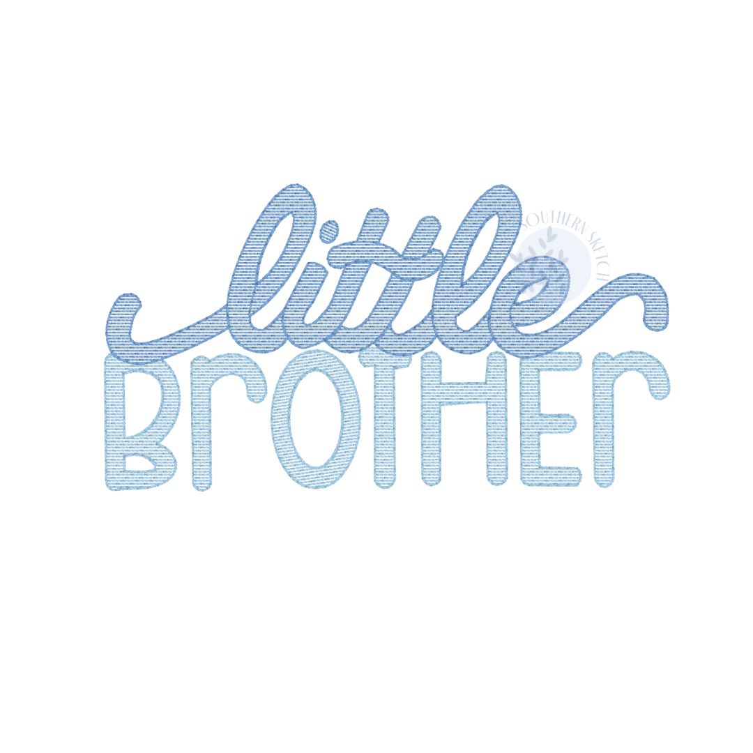 Little Brother Sibling Lettering New Baby Light Fill Quick Gender ...