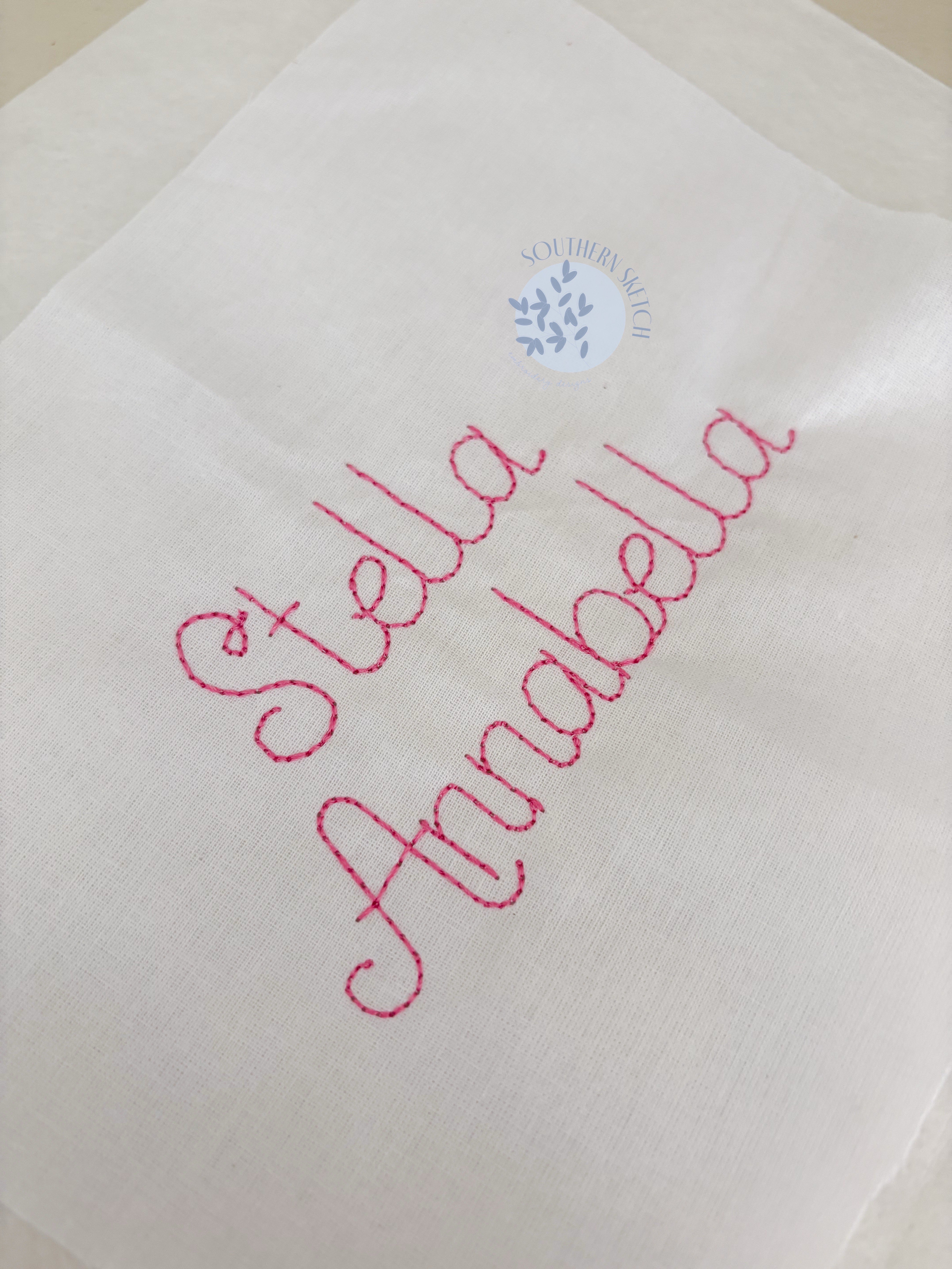 Stella Annabella Cursive Script Bean Stitch Machine Embroidery Classic ...
