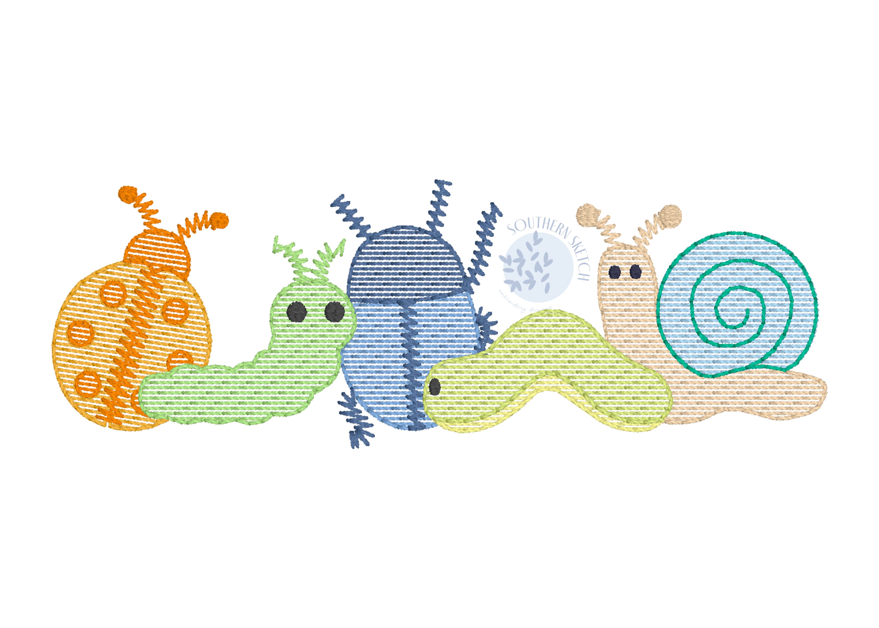 Spring Bugs Critters Sketch Fill Light Fill Quick Stitch Insects Worm ...