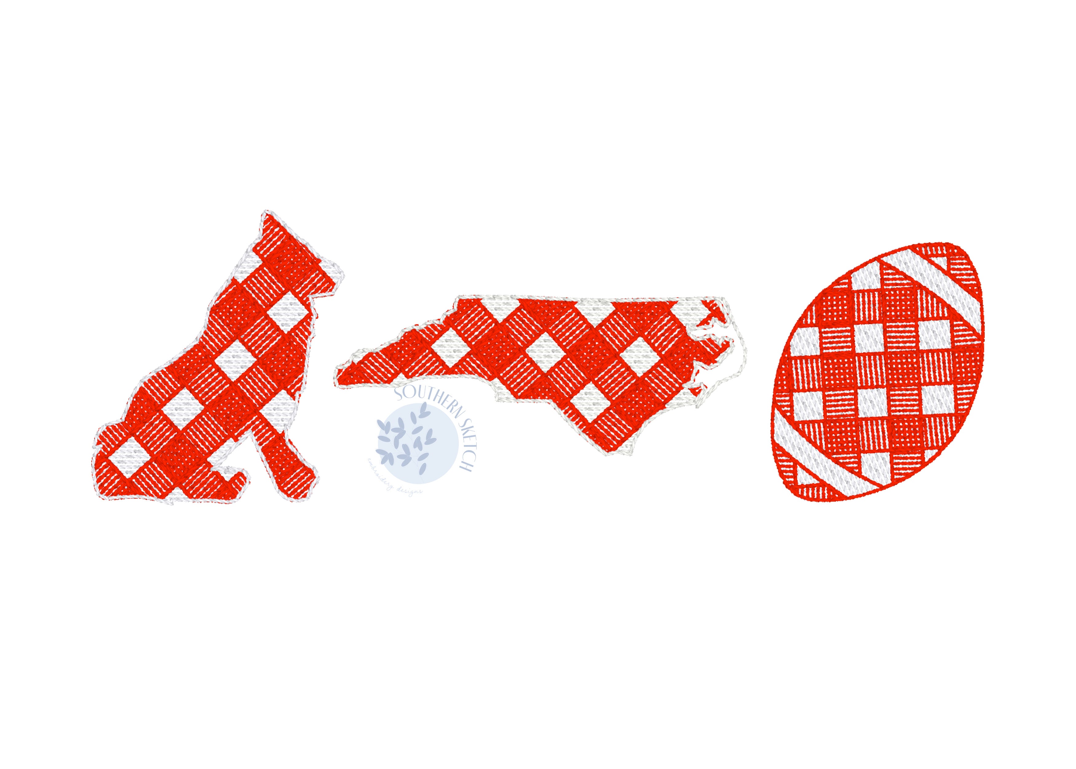 North Carolina Wolf Football Gingham University Sports College Sketch ...