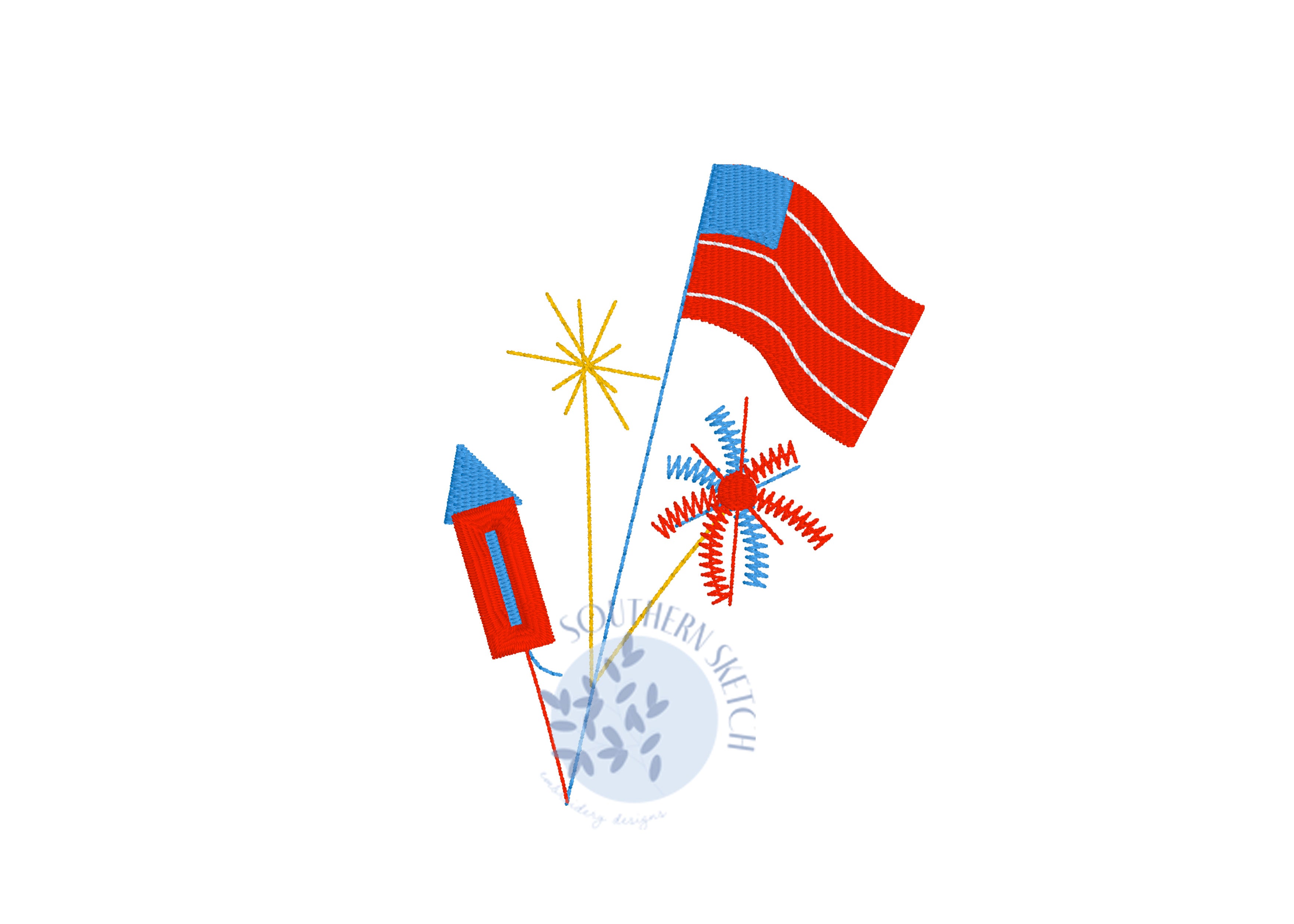 4th of July Firework Minis Sketch Light Fill Mini Fill Stitch Machine ...