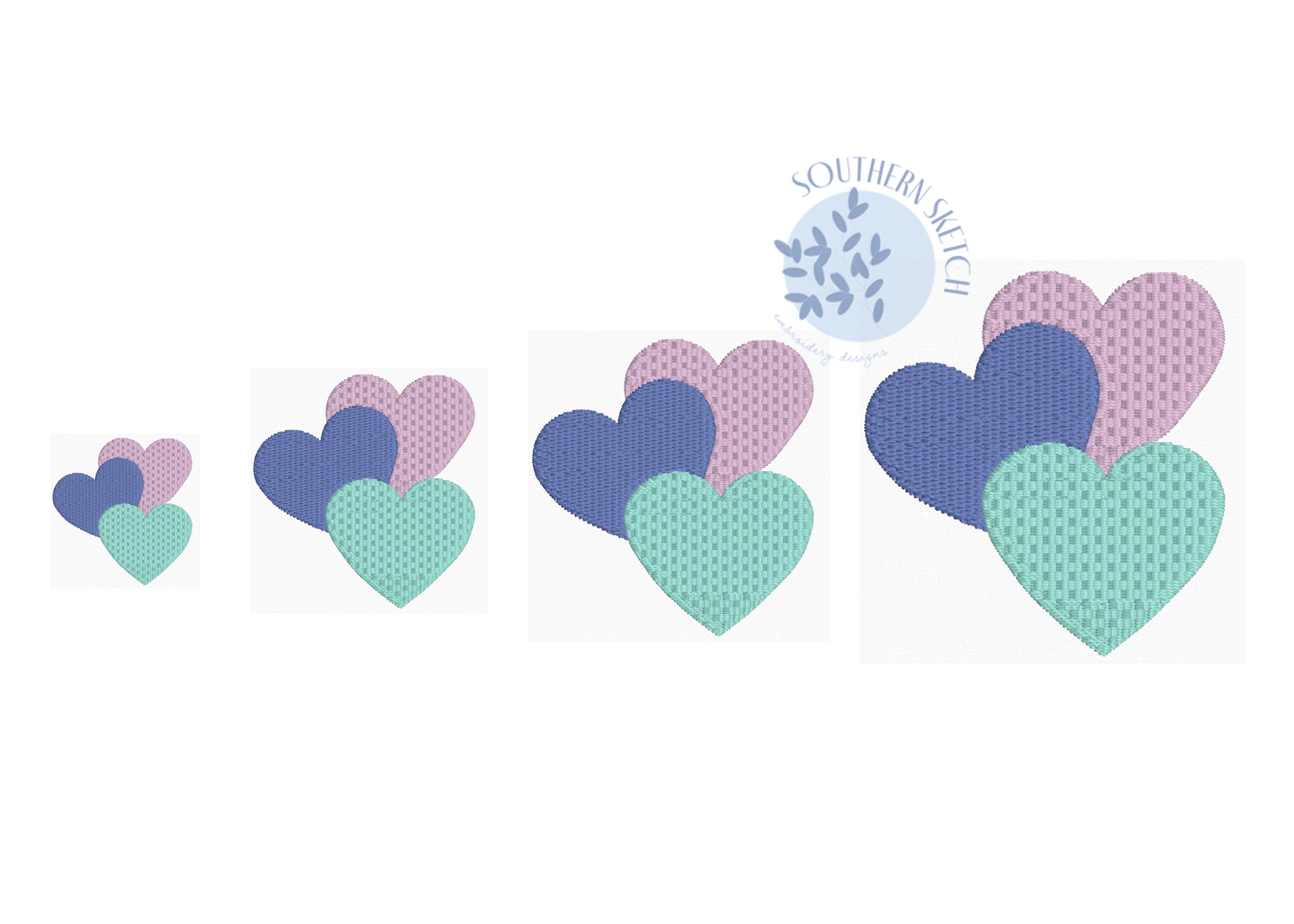 Mini Fill Stitch Heart Cluster Machine Embroidery Design – Southern ...