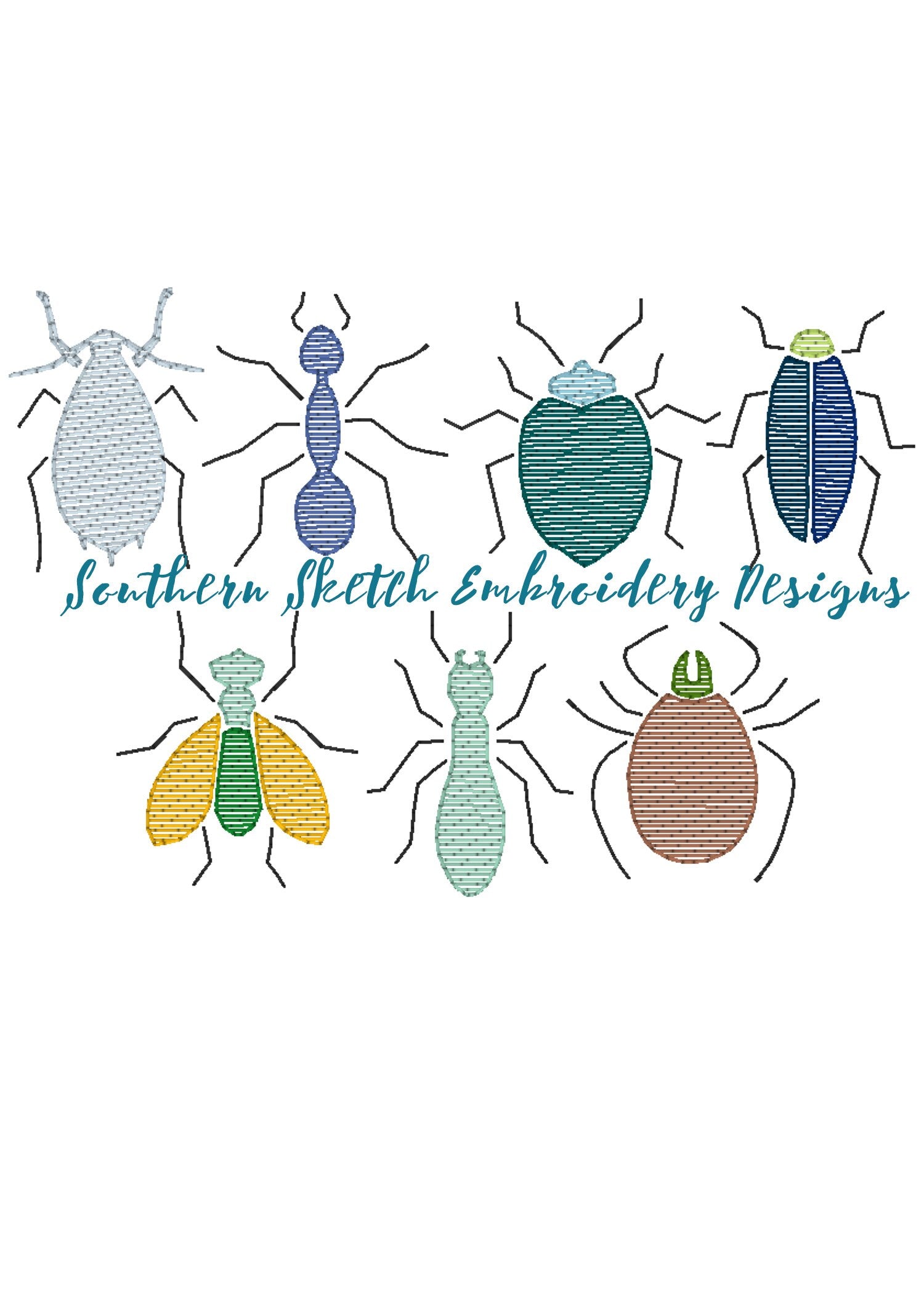 Build Your Own Sketch Bug Design Machine Embroidery Design – Southern ...