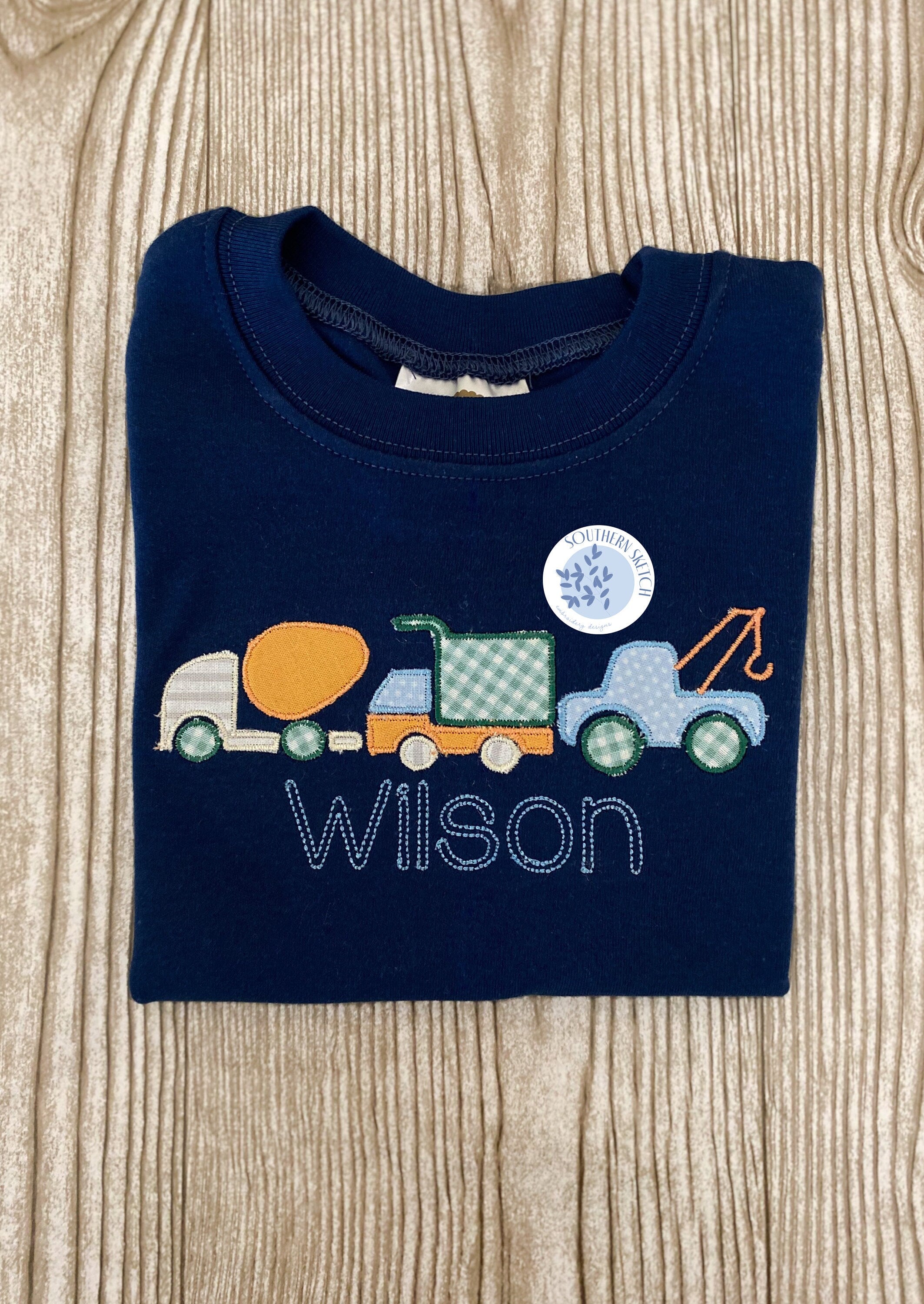 Applique Construction Trio Machine Embroidery Design – Southern Sketch ...